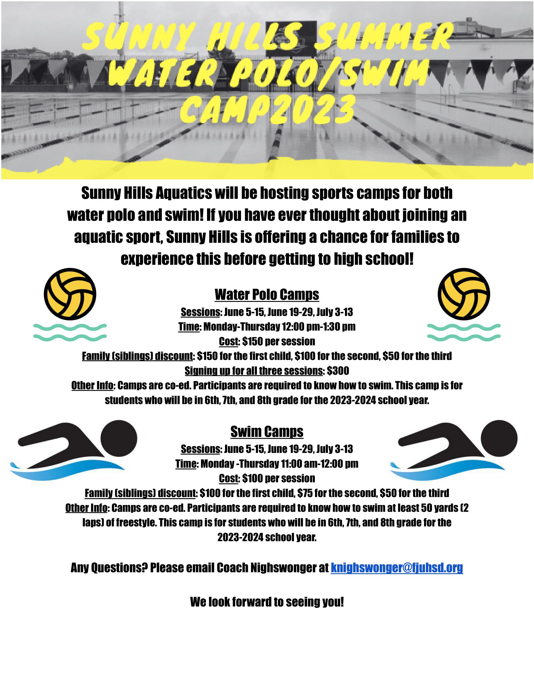Sunny Hills Summer Aquatics 2023 Flyer – Sunny Hills High School Aquatics